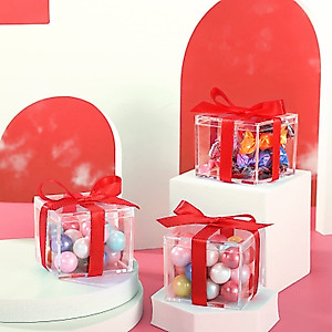 12 Pieces Clear Acrylic Plastic Square Cube Small Acrylic Box Acrylic Storage Containers with Lid Stackable Cube Containers Acrylic Container with Lid for Candy Jewelry Display (2.2 x 2.2 x 1.8 inch)