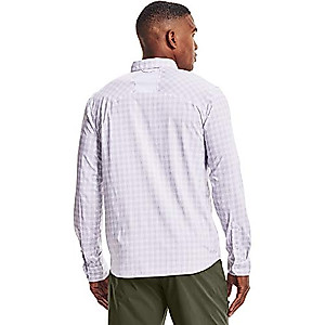 Under Armour High Tide Plaid Long Sleeve T-shirt, White/Bayou, Large