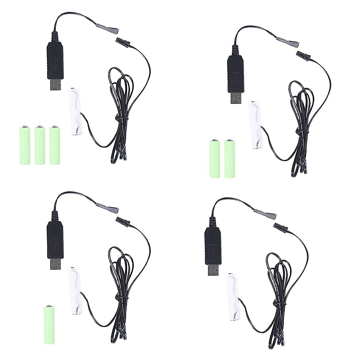 TINGLI USB Power Supply Cable for AA Battery,Replace 2AA 3V Battery,Reusable Batteries for Clocks, Toys, Holiday Lights, Fans, LEDs(Separable), Black