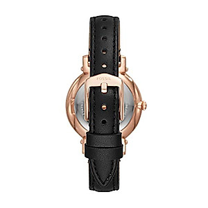 Fossil Women's Daisy Quartz Stainless Steel and Leather Three-Hand Watch, Color: Rose Gold, Black (Model: ES4793)