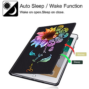 Case for iPad Pro 11 Inch 2022/2021/2020 (4th/3rd/2nd Generation),iPad Air 5th / 4th Generation 10.9 Inch (2022/2020) Case, Durable Shockproof Protective Cover，Sugar Skulls and Sunflowers