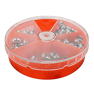 Fishing Weight Sinkers 5 Sizes Weights 1/56 1/35 1/28 1/19 1/14oz 100Pcs Round Split Shot Sinker Removable Egg Lead Assortment