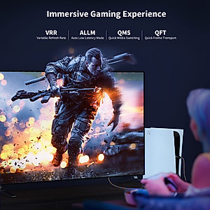 ProtoArc 8K RGB HDMI Cable 6.56ft, 48Gbps High Speed HDMI 2.1 Cable for Gaming Braided HDMI Cord with LED Light, 8K 60Hz HDR, 1080p, 3D, eARC Compatible with Monitor PS5 PS4 Xbox HDTV