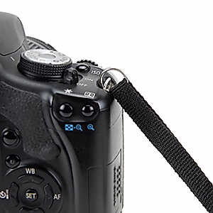 USA GEAR Professional Camera Grip Hand Strap with Black Neoprene Design and Metal Plate - Compatible with Canon , Fujifilm , Nikon , Sony and more DSLR , Mirrorless , Point & Shoot Cameras