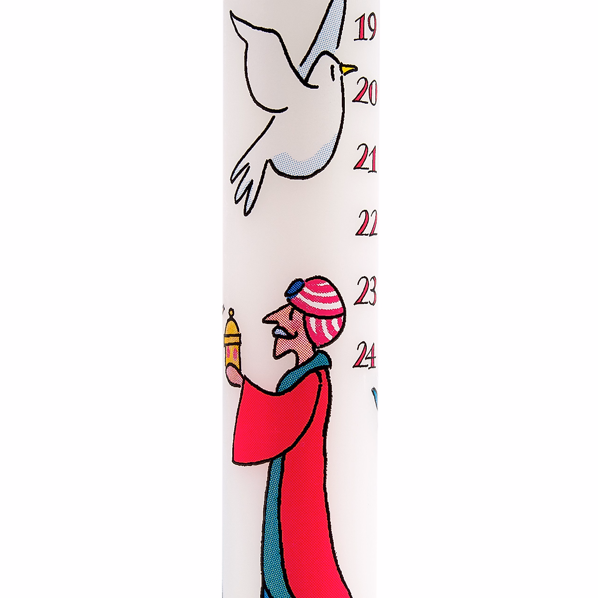 Alison Gardiner Festive Advent Candle - Wax Christmas Candle in Three Wise Men Design - Unscented Countdown Candle with 12 Hours Burn Time - Made in England