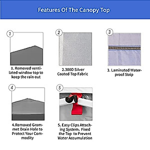 CROWN SHADES Pop Up Canopy Tent 10X10 Commercial Instant Canopy Tent Outdoor (10x10, Grey)