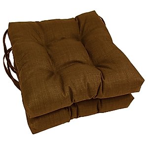Blazing Needles 16-inch Indoor/Outdoor Square Chair Cushion, 16" x 16", Cocoa 2 Count
