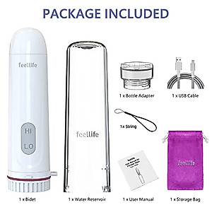 FEELLIFE Portable Bidet Travel Bidet for Women, Men, Baby, Pregnant, Old - Electric Handheld Bidet Sprayer Large Capacity for Personal Hygiene Cleaning with 2 Pressure Options
