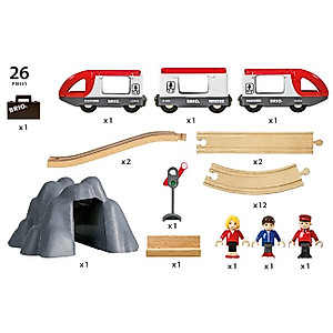 BRIO World - 33773 Railway Starter Set | 26 Piece Toy Train with Accessories and Wooden Tracks for Kids Age 3 and Up - Green