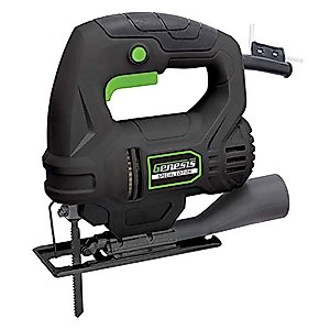 Genesis GJS380SE 3.8A Corded Jig Saw with Variable Speed, Wood cutting blade, Vacuum Adapter, and Allen Wrench