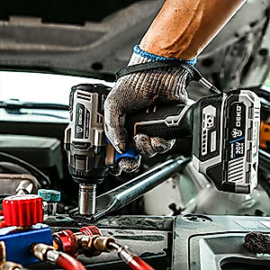DEKOPRO 20V Cordless Impact Wrench, 1/2 Inch Chuck, 3200 RPM, 258 ft-lbs Max Torque, Li-ion Battery, Fast Charger, Tool Bag