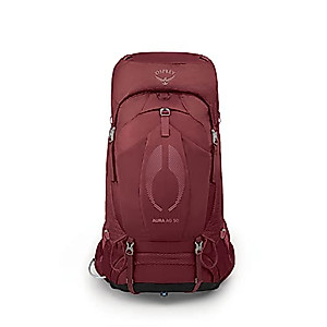 Osprey Aura AG 50L Women's Backpacking Backpack, Berry Sorbet Red, WXS/S
