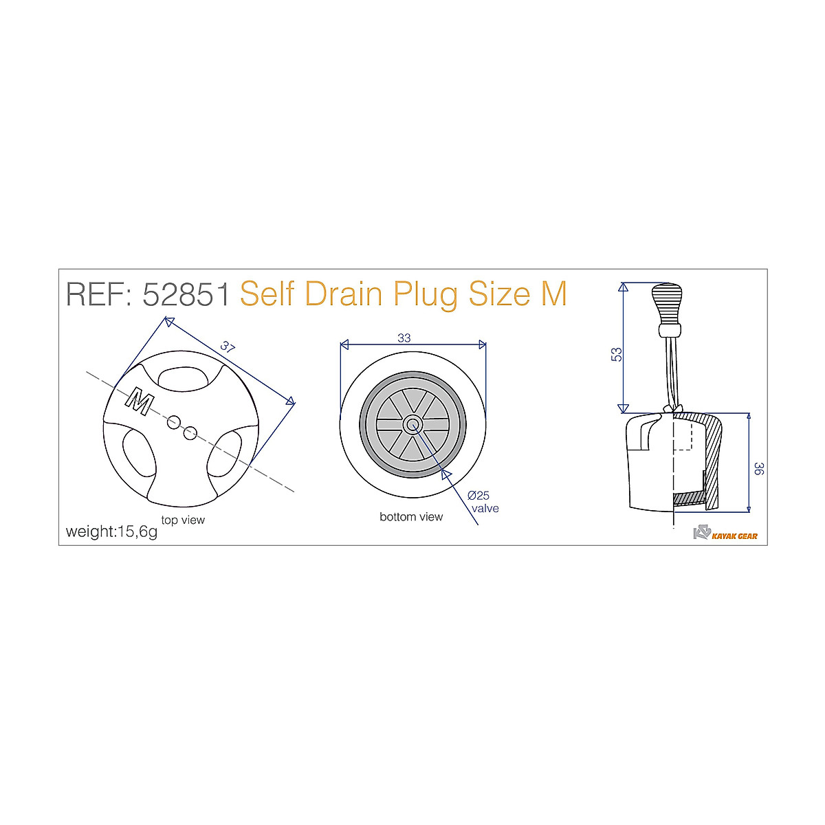 Pair Medium Kayak Gear Self Draining Scupper