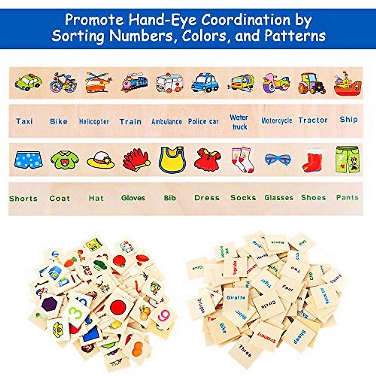 Wooden Montessori Toys for Toddlers Learning Activities Sorting Box Educational Toys Preschool Kindergarten Games Autism Toys Motor Skills STEM for Girls Boys Age 1-2 2 3 4 Year Old Kids Birthday Gift