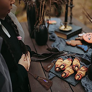 NOLITOY 5 Pcs Broom Pendant Halloween Party Decor Mini Straw Broom Broomstick Ornament Crystal Broom Ornament Witches Accessories Mini Branch Broom Dollhouse Broom Iron Cake Craft Supplies