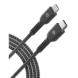 GALVANOX Short Lightning Charging Cable (3 Pack) Apple MFi Certified USB C to Lightning 1ft Braided Charger Cords Compatible with iPhone XR/11/12/13/14 Pro Max (Black)