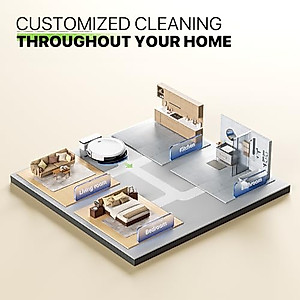 Magshion Robot Vacuum and Mop Combo, Wi-Fi/App, Automatic Self-Charging Robotic Vacuum Cleaner, 2800Pa Suction, Good for Hard Floors Carpets, White