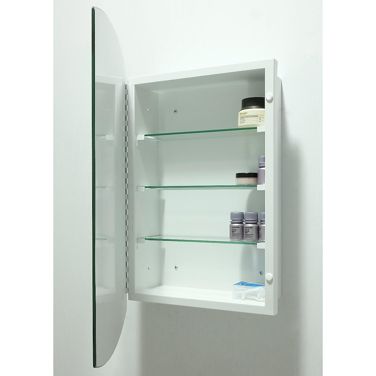 HESONTH Bathroom Medicine Cabinet, Frameless Mirror Cabinet, Recess or Surface Mounted Medicine Cabinet with Mirror, 22 x 30 inches Cabinet for Bathroom Living Room Toilet Kitchen