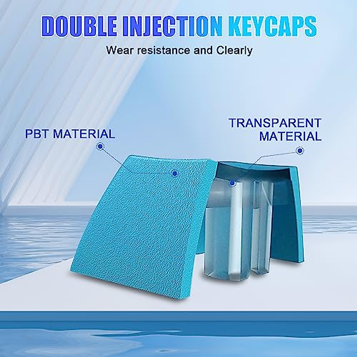 BOYI Shine-Through Keycaps, BOYI 61 Key ANSI Layout OEM Profile PBT Thick Keycaps for 61 Mechanical Keyboard Joker 61 keycaps