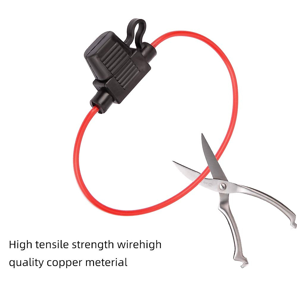 HUIQIAODS 2 Pack Mini Blade Fuse Holder 18 Gauge Waterproof Pigtail Inline Fuse Holder with 5A ATM Fuses