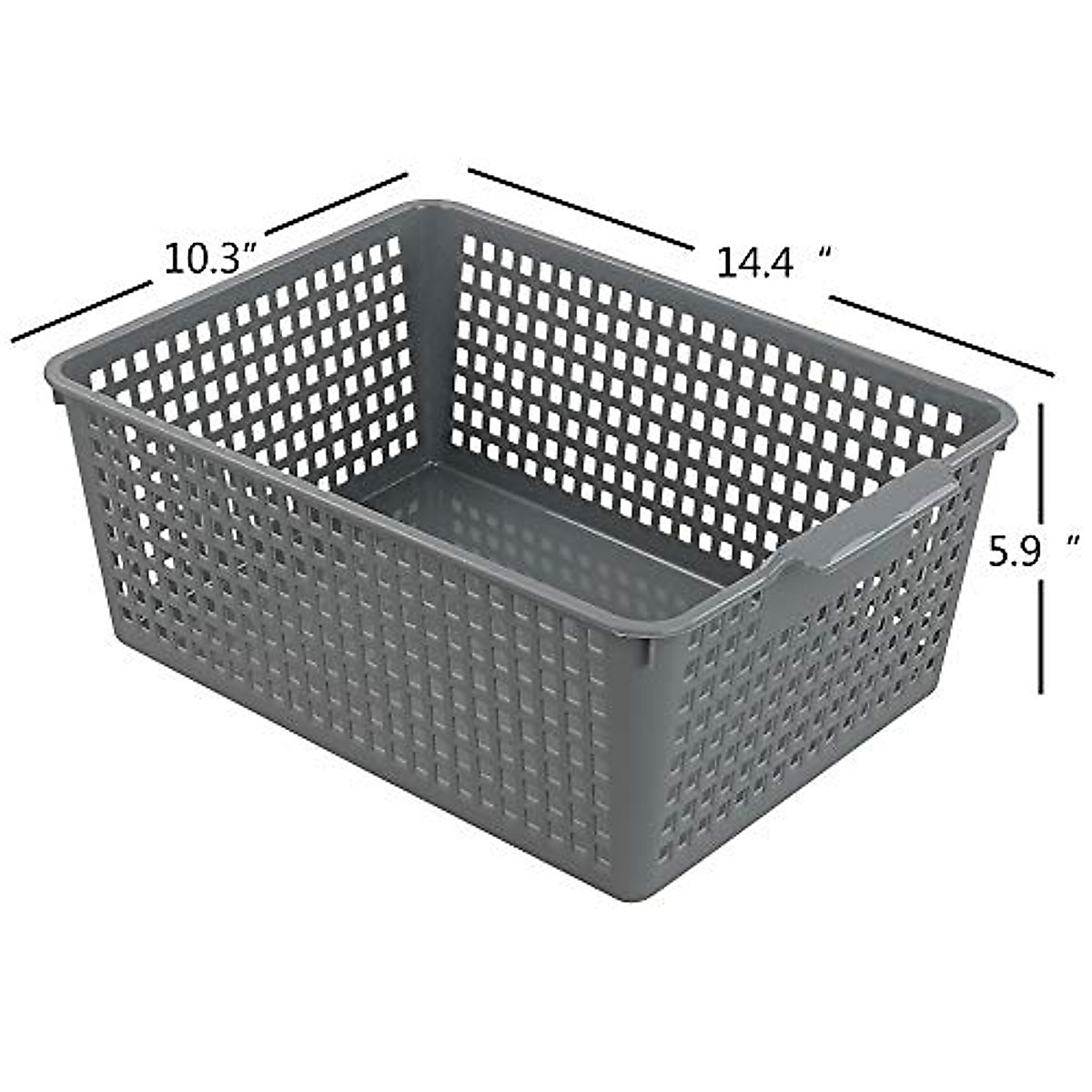Sandmovie Large Platic Storage Baskets, Organizer Bin, 3-Pack, G