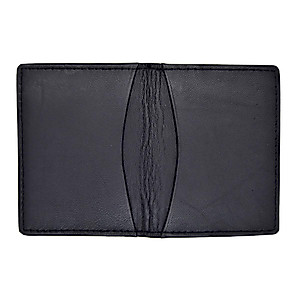 Slim Leather Black Bi-fold Wallet Credit Card Holder Thin Pockets Unisex Men Women Wallet