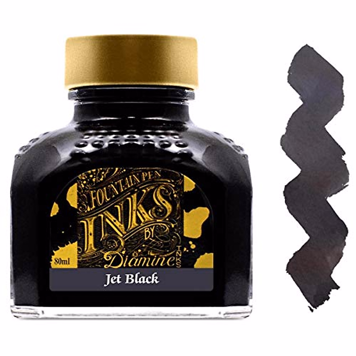 Diamine 80ml Jet Black Fountain Pen Ink Bottle
