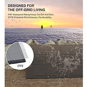 200W Portable Solar Panel, Ultra-Light(11.9 lb) Flexible Foldable Solar Panel Kit with MC-4 for Power Station, Waterproof IP67, 23% High-Efficiency Solar Charger for Outdoor Camping RV Boat Off-Grid