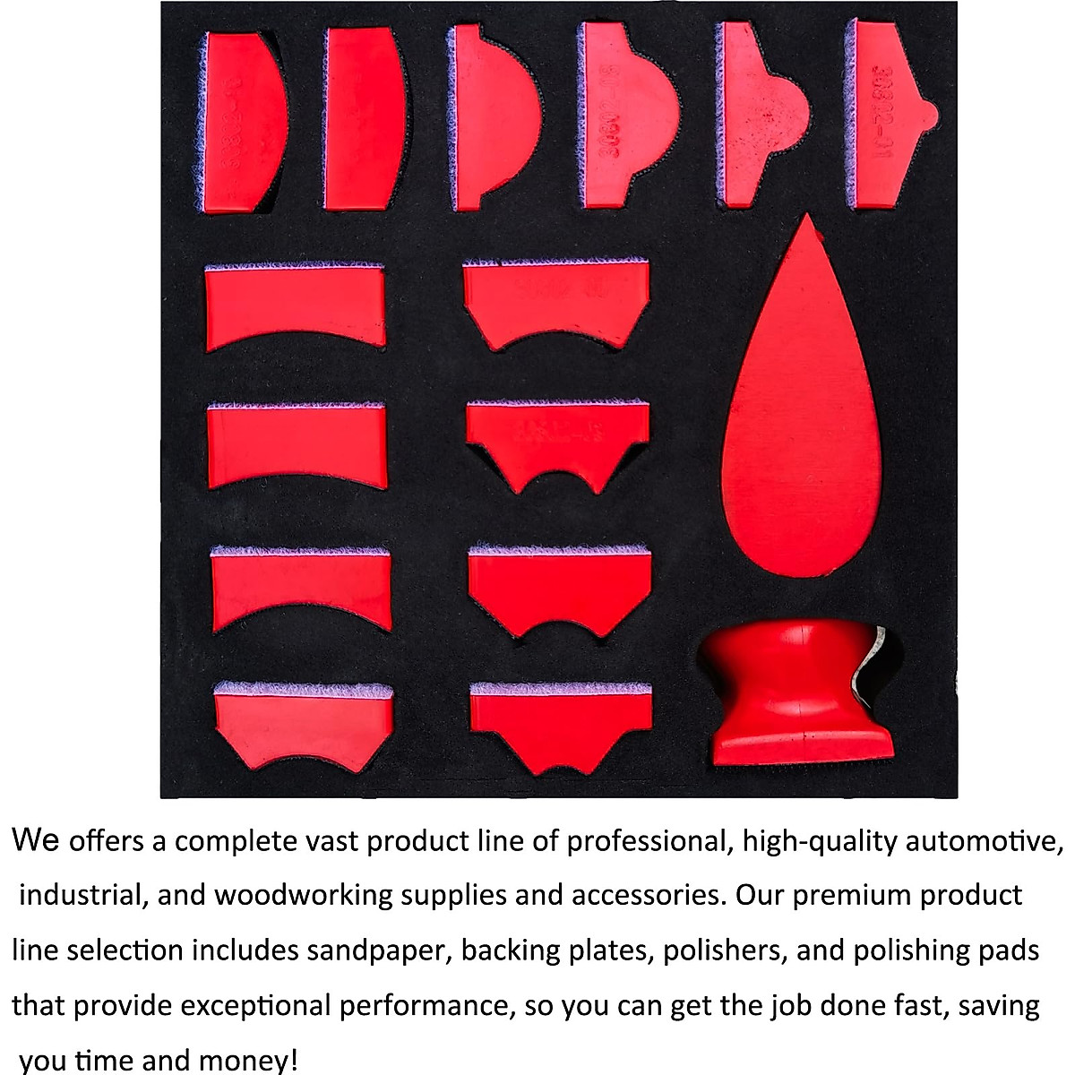 16-Piece Contoured Profile 4" Hand Sanding Block Set with 40 Sheet Hook & Loop Sandpaper Kit - Interchangeable Assorted Convex & Concave Shapes for Woodworking Furniture, Auto Paint and Crafts