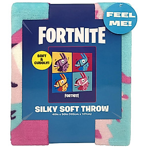 Fortnite Blue Llama Travel Blanket - Measures 40 x 50 inches, Bedding Features Warhol Design - Fade Resistant Super Soft Plush Fleece (Official Product)