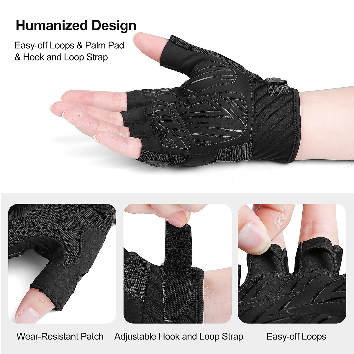 INBIKE Cycling Bike Gloves Padded Half Finger Bicycle Gloves Shock-Absorbing Anti-Slip Breathable MTB Road Biking Gloves for Men/Women