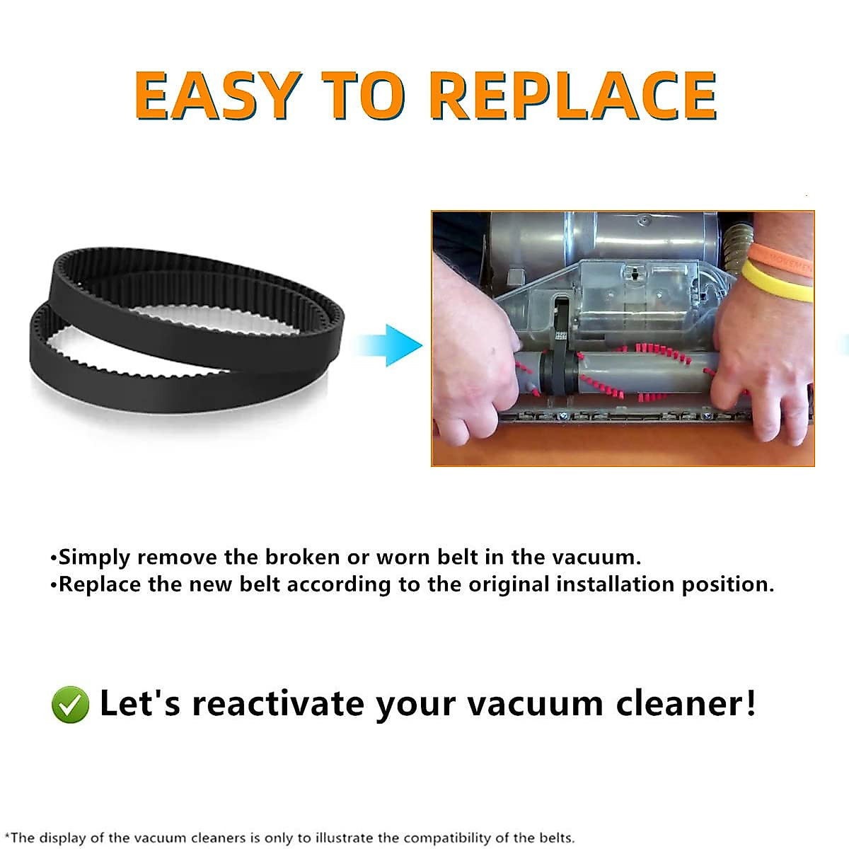 JEDELEOS Replacement Belts for Dyson DC17 Animal Vacuum Cleaner, Replace Parts 11710-01-02 and 911710-01 (Pack of 2)