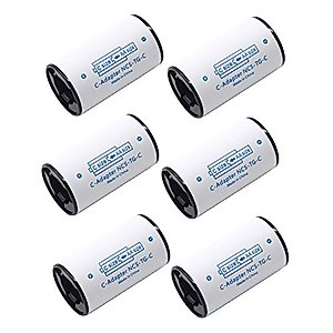 LAMPVPATH (Pack of 6) C Battery Adapter, AA to C Battery Adapter Converter Spacer, C Size Battery Adapter