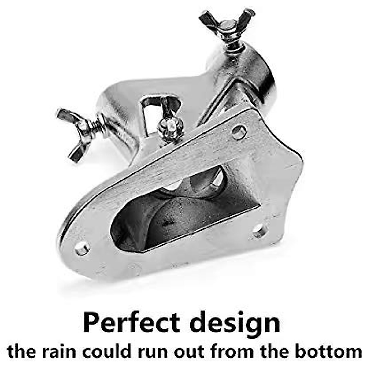 LOMETY Stainless Steel Heavy Duty Flag Pole Holder，Wall Mount House & Estate Flag Pole Bracket， Flag Pole mounting Bracket 2 Positions for 1“ Flag Pole (Silver)