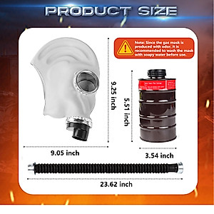 FFCAN Gas Mask, Gas Masks Survival Nuclear and Chemical with 40mm Activated Carbon Filter for Gases, Dust, Vapors, Chemicals