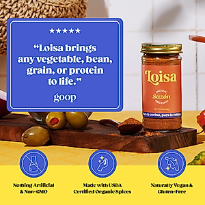 Loisa Sazón Seasoning, USDA Organic, Non-GMO, No-MSG, No Preservatives, No Artificial Coloring, No Artificial Flavors, 2.3oz, Pack of 1 (Sazon)