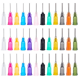BENECREAT 144PCS 0.5 Inch 12 Different Gauge Blunt Tip Syringe Needles Dispensing Needle with Lure Lock for Refilling Liquid Inks and Syringes, Christmas Crafts Supplies