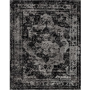 Well Woven Patras Black Vintage Oriental Medallion Area Rug 8x10 (7'10" x 9'10")