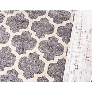 Unique Loom Trellis Collection Area Rug - Philadelphia (4' 1" x 6' 1" Rectangle Dark Gray/Beige)