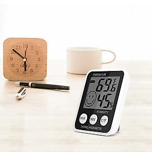 TiToeKi Digital Hygrometer Indoor Thermometer Humidity Monitor Gauge 2-in-1 Monitor， for Room Greenhouse Office Hotel