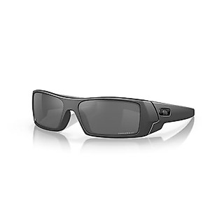Oakley Men's Oo9014 Gascan Rectangular Sunglasses, Steel/Prizm Black Polarized, 60 mm + 1