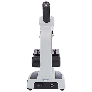 AmScope M149C-2L-E Digital Compound Monocular Microscope, WF10x and WF25x Eyepieces, 40x-1000x Magnification, Upper and Lower LED Illumination, Brightfield, Single-Lens Condenser, Plain Stage, 110V or Battery-Powered, Heavy-Duty Metal Frame, Includes 0.3M