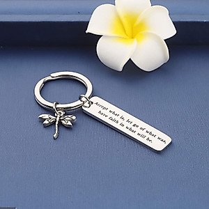 MYOSPARK Accept What Is Let Go of What Was And Have Faith In What Will Be Dragonfly Keychain Inspirational Jewelry Gift (Dragonfly Keychain)