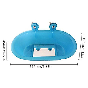 SHINYLYL Bird Bath with Mirror Toy Parrot Bathtub Bath Box Pet Parrot Budgie Parakeet Cockatiel Cage Water Shower Food Feeder Bird Cage Toy Accessory