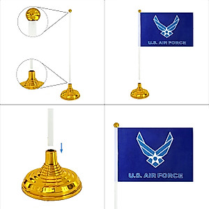 WXTWK 12 Pack American USA Air Force Wings Desk Flag Small Mini US Military Table Flags With Stand Base,United States Army Festival Events Celebration Decorations