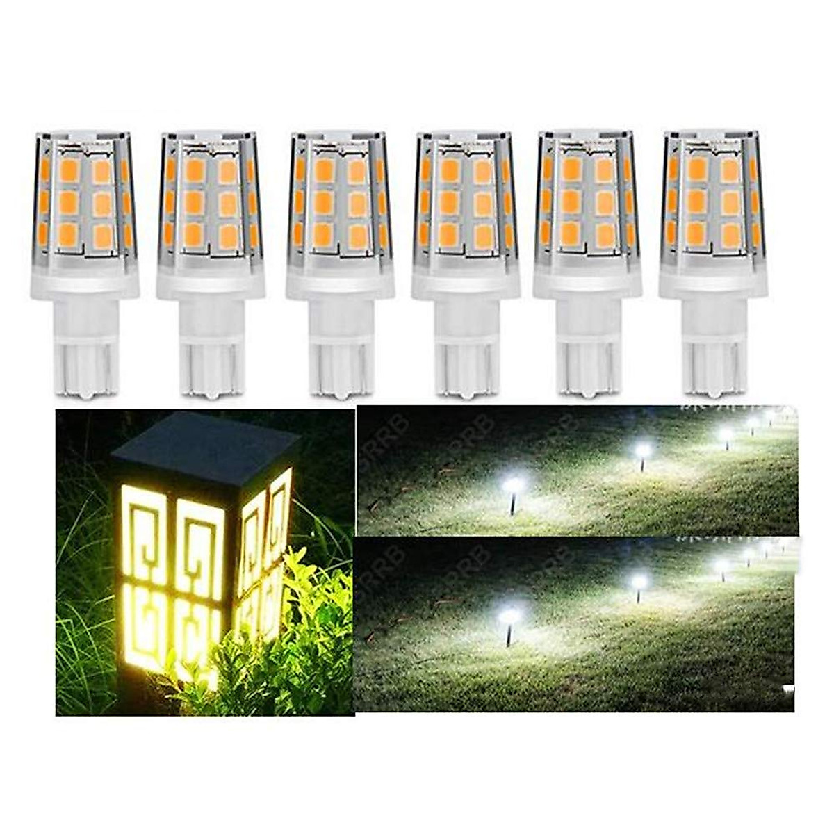 (8-Pack) 2.5W LED Replacement Landscape Pathway Light Bulb 12V AC/DC Wedge Base T5 T10 for Malibu Paradise Moonrays and More,Warm White 3000K,Whie 5000K (Warm White 3000K)