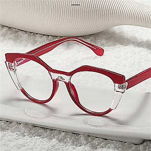 willochra cat eye Bifocal Reading Glasses with Blue Light Blocking Lenses Computer Spring Hinge Readers Retro Cateye Frames Anti UV Ray (325 magnification)