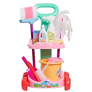 Just Play Peppa Pig Cleaning Set, 11-pieces, Kid-Sized Accessories, Dress Up and Pretend Play, Kids Toys for Ages 3 Up, Amazon Exclusive