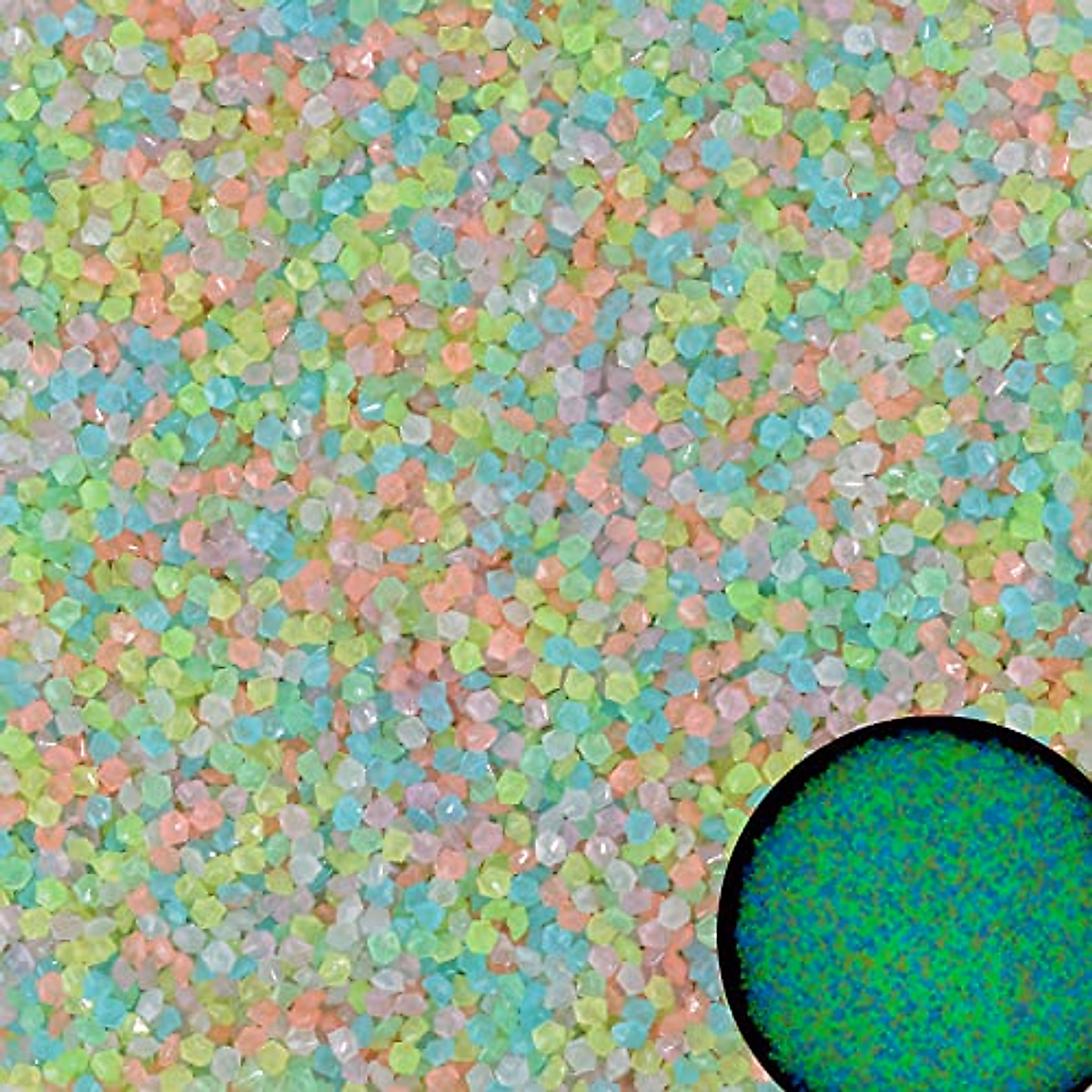 Glow in The Dark Rocks Outdoor Small Luminous Pebbles Fish Tank Stones Glow in Dark Rocks for Aquarium,Bonsai,Cactus,Vase Fillers,150g/0.33lbs(Color,3-5mm)