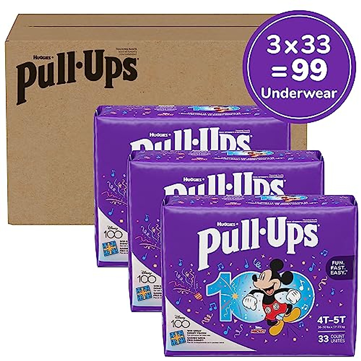 Pull-Ups Boys' Potty Training Pants, 4T-5T (38-50 lbs), 99 Count